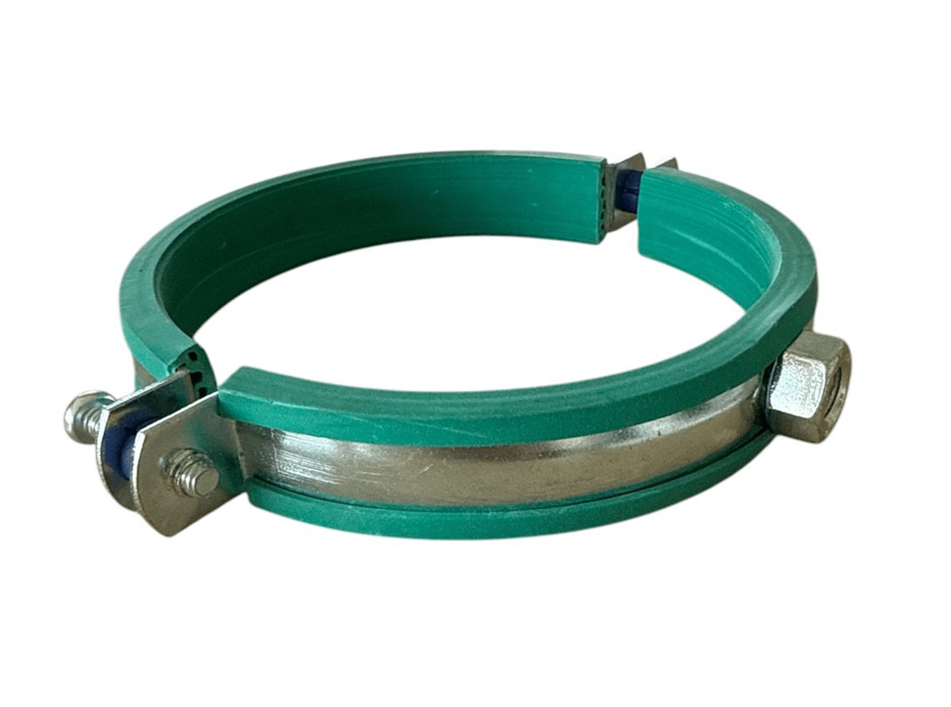 Pipe clamp with rubber for PP-PVC-PE - Corh